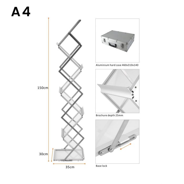 Six Trays Expandable Premium Portable Brochure Holder