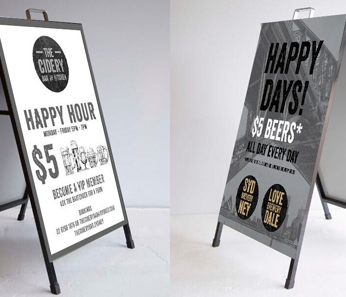 Black Coated Steel A-Board - Big Banner Australia